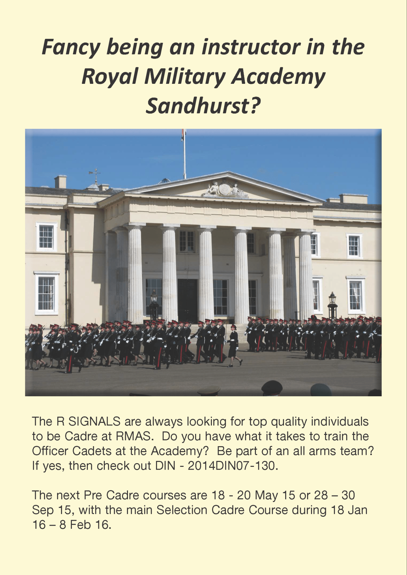 RMAS Instructor Cadre Poster – Boot Camp & Military Fitness Institute